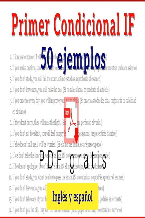 Primer Condicional Inglés 50 Ejemplos
