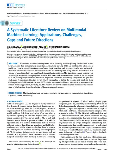 Pdf A Systematic Literature Review On Multimodal Machine Learning Applications Challenges
