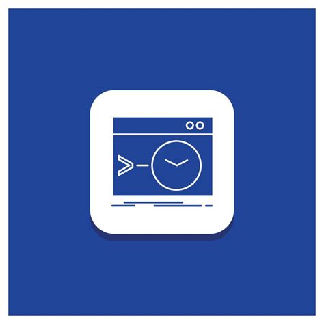 Blue Round Button For Admin Command Root Software Terminal Glyph