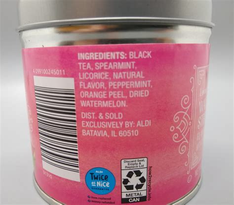 Benner Loose Leaf Watermelon Strawberry Mint Flavored Black Tea Aldi