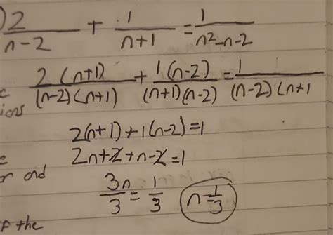 solved n−22 n 11 n2−n−21 n−2 n 1 2 n 1 n 1 n−2 1 n−2 n