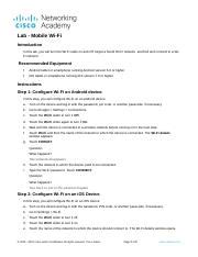 7 5 1 2 Lab Mobile Wi Fi Docx Lab Mobile Wi Fi Introduction In This Lab You Will Turn The