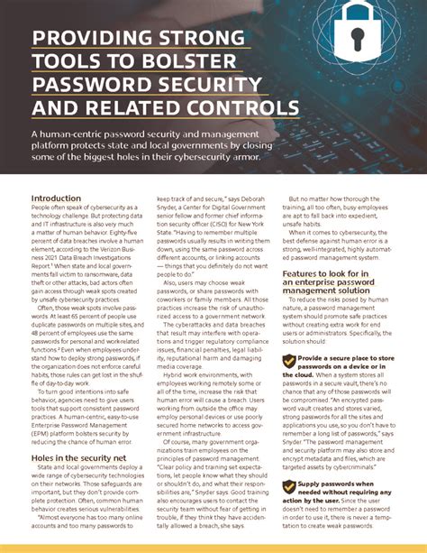 Providing Stronger Tools To Bolster Password Security And Related Controls