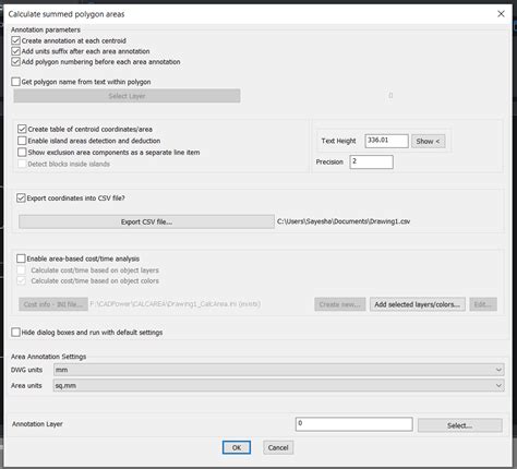 compute summed areas of closed polylines cp calcarea cadpower command cadpower