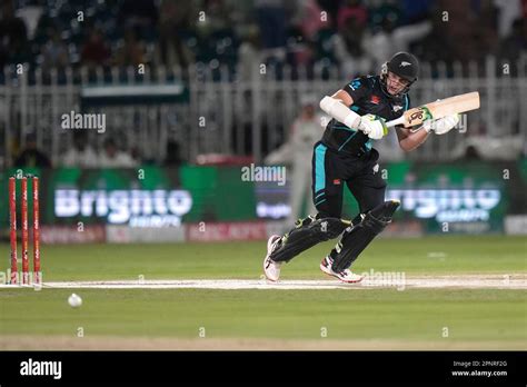 New Zealands Tom Latham Bats During The Fourth Twenty20 Cricket Match