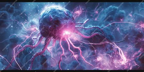 A Large Purple Blob With Purple Tentacles Is Floating In Space Premium Ai Generated Image