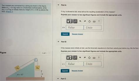 Solved Two Masses Are Connected By A String As Shown In The Chegg