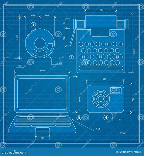 Blueprint Plan Outline Stock Illustration Illustration Of Construction