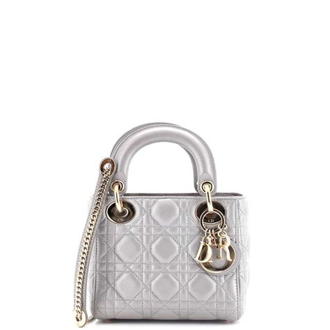 Christian Dior Lady Dior Chain Bag Cannage Quilt Lamb… Gem