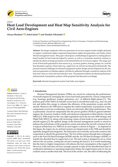 Pdf Heat Load Development And Heat Map Sensitivity Analysis For Civil Aero Engines