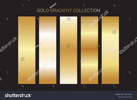 Metallic Gold Gradient Stripes Collection Free Stock Vector Royalty