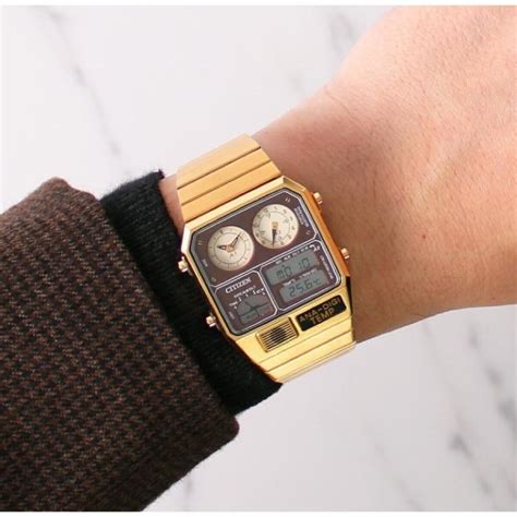 Citizen Jg2103 72x Analog Digital Temperature Classic Gold Watch Ana
