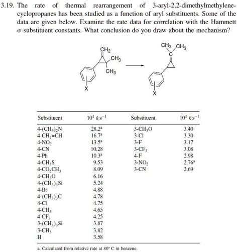 319 The Rate Thermal Rearrangement 3 Aryl 22 Dimethylmethylene