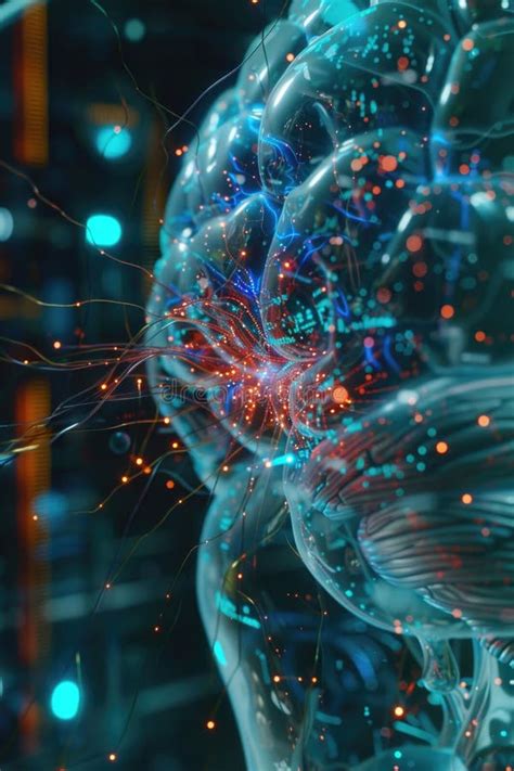 A Detailed View Of The Human Brain Highlighting Its Structure And Features Stock Illustration