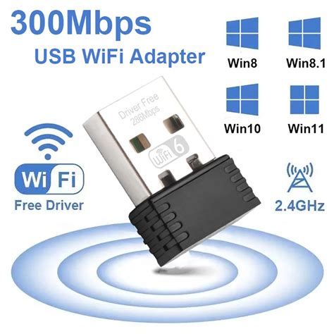 300mbps Usb 와이파이 어댑터 무선 네트워크 랜 카드 24ghz Wifi 6 리시버 동글 80211ax Pc 노트북 호환 윈도우 781011 지원