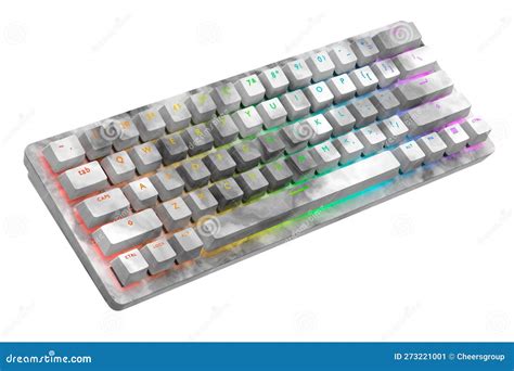 Realistic Computer Keyboard With Black Marble Texture Isolated On White