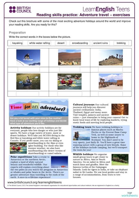 Reading Assignment Interactive Worksheet Topworksheets