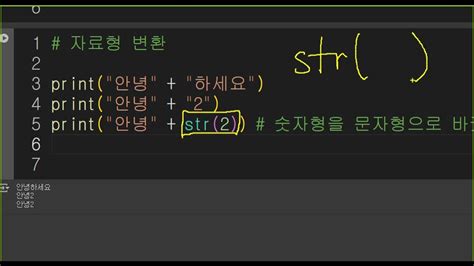 파이썬6일3 자료형변환 Youtube