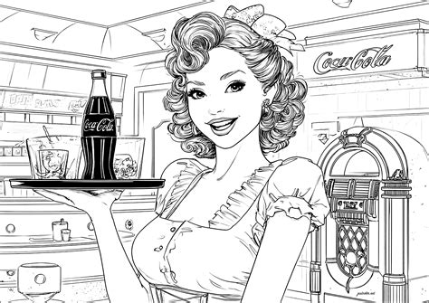 Classic Pin Up Coloring Pages