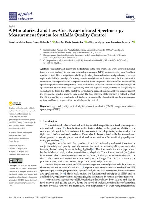 Pdf A Miniaturized And Low Cost Near Infrared Spectroscopy Measurement System For Alfalfa
