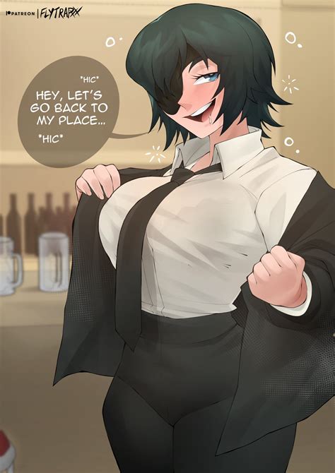 Rule 34 1girls Big Breasts Blue Eyes Blue Hair Blush Breasts Chainsaw