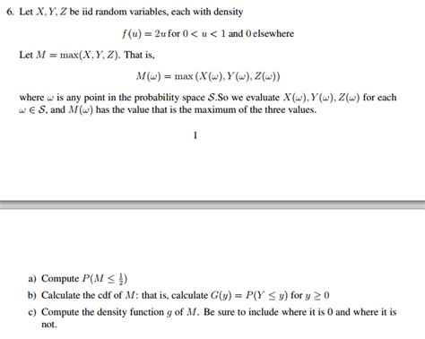 Let X Y Z Be Iid Random Variables Each With