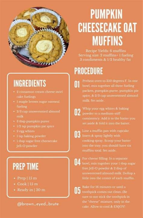 Optavia Hack Pumpkin Cheesecake Oat Muffins Recipe