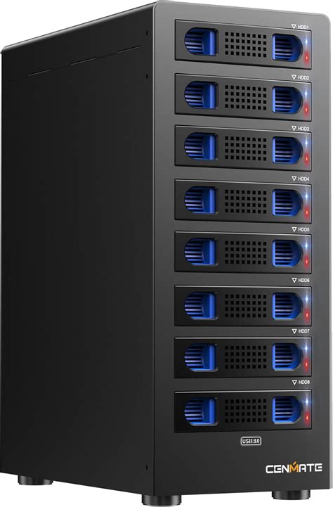 Cenmate 8 Bay Hard Drive Raid Enclosure With Cooling Fan For 2 5 3 5 Sata Hdd Ssd
