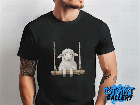 Cute Sheep Lamb On Swing Watercolour Themed Clipart Digital Download