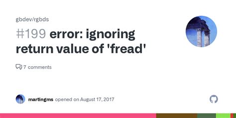 Error Ignoring Return Value Of Fread · Issue 199 · Gbdevrgbds · Github