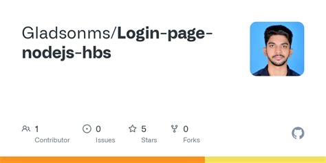 Github Gladsonmslogin Page Nodejs Hbs