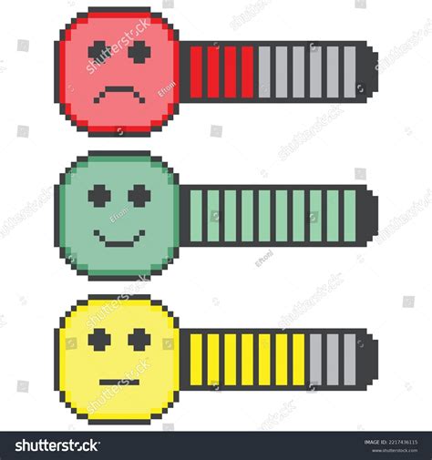 Pixel Art Emot Bar Condition Colorful เวกเตอร์สต็อก ปลอดค่าลิขสิทธิ์ 2217436115 Shutterstock