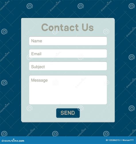 Simple Contact Us Form Templates Cartoon Vector 58352763