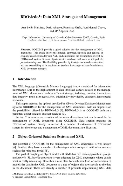 Pdf Bdoviedo3 Data Xml Storage And Management