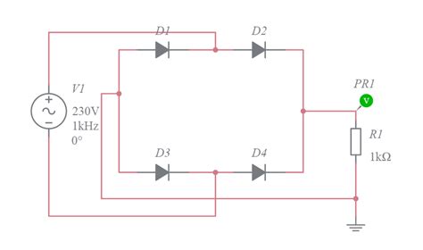 full wave rectifier circuit diagram in multisim circuit diagram