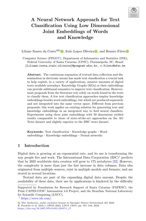 Pdf A Neural Network Approach For Text Classification Using Low Dimensional Joint Embeddings