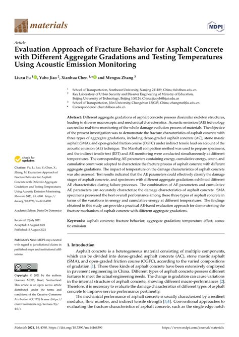 Pdf Evaluation Approach Of Fracture Behavior For Asphalt Concrete With Different Aggregate