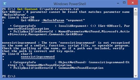 powershell log exceptions and continue active directory module