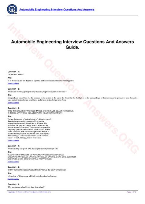 Automobile Engineering Pdf 84959 726 Automobile Engineering Interview Questions Answers Guide