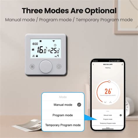 Home Smart Programmable WiFi Heated Digital Thermostat LCD Screen APP WiFi Thermostat And Room