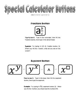 Scientific Calculator Buttons Guide By L Schantz TPT