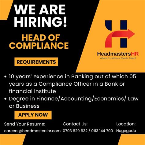 headmastershr on linkedin urgent hiring compliance finance banking