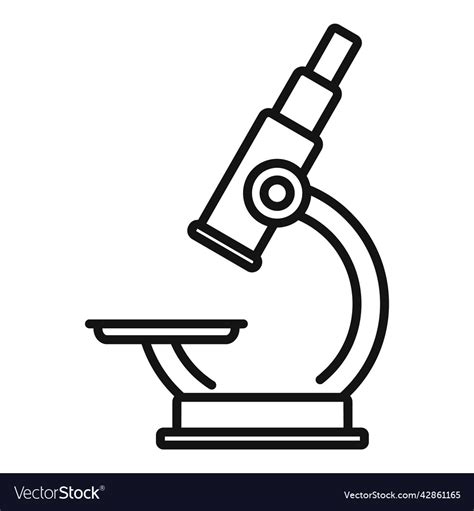 School Microscope Icon Outline University Vector Image