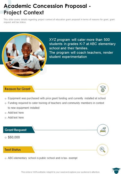 Academic Concession Proposal Project Context One Pager Sample Example Document Presentation