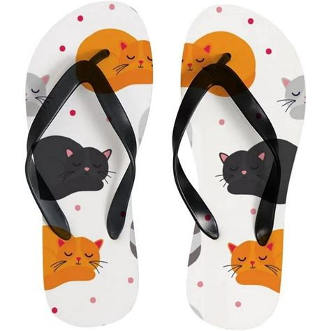 Freeamg Flip Flops Slippers Cute Cat Animal Cartoon Sandals For Beach