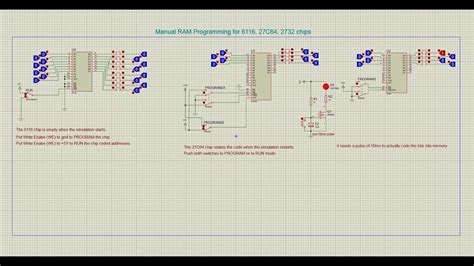 125 Proteus Sim P2 Manual Ram Programming For 6116 27c64 2732 Chips Youtube