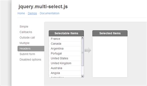フォームのselect要素で複数選択を簡略化できるjqueryプラグイン・jquerymulti Select かちびとnet