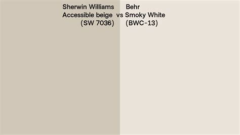 Sherwin Williams Accessible Beige Sw 7036 Vs Behr Smoky White Bwc 13