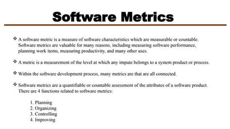 Software Measurement And Metrics Pptx