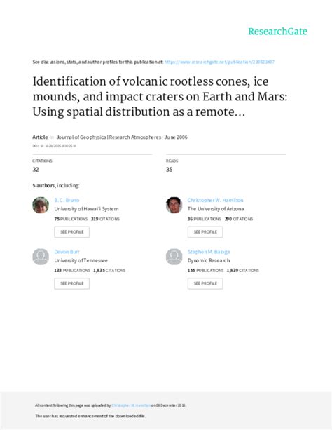 Pdf Identification Of Volcanic Rootless Cones Ice Mounds And Impact Craters On Earth And